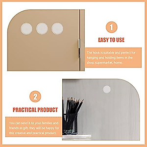 Cabilock 100pcs Decorations Coat Outdoor Heavy U Suction Self Kitchen Seamless Transparent Suspension Drop Hooks , Binding Clear Plastic .cm with Adhesive Disc Ceiling Holders