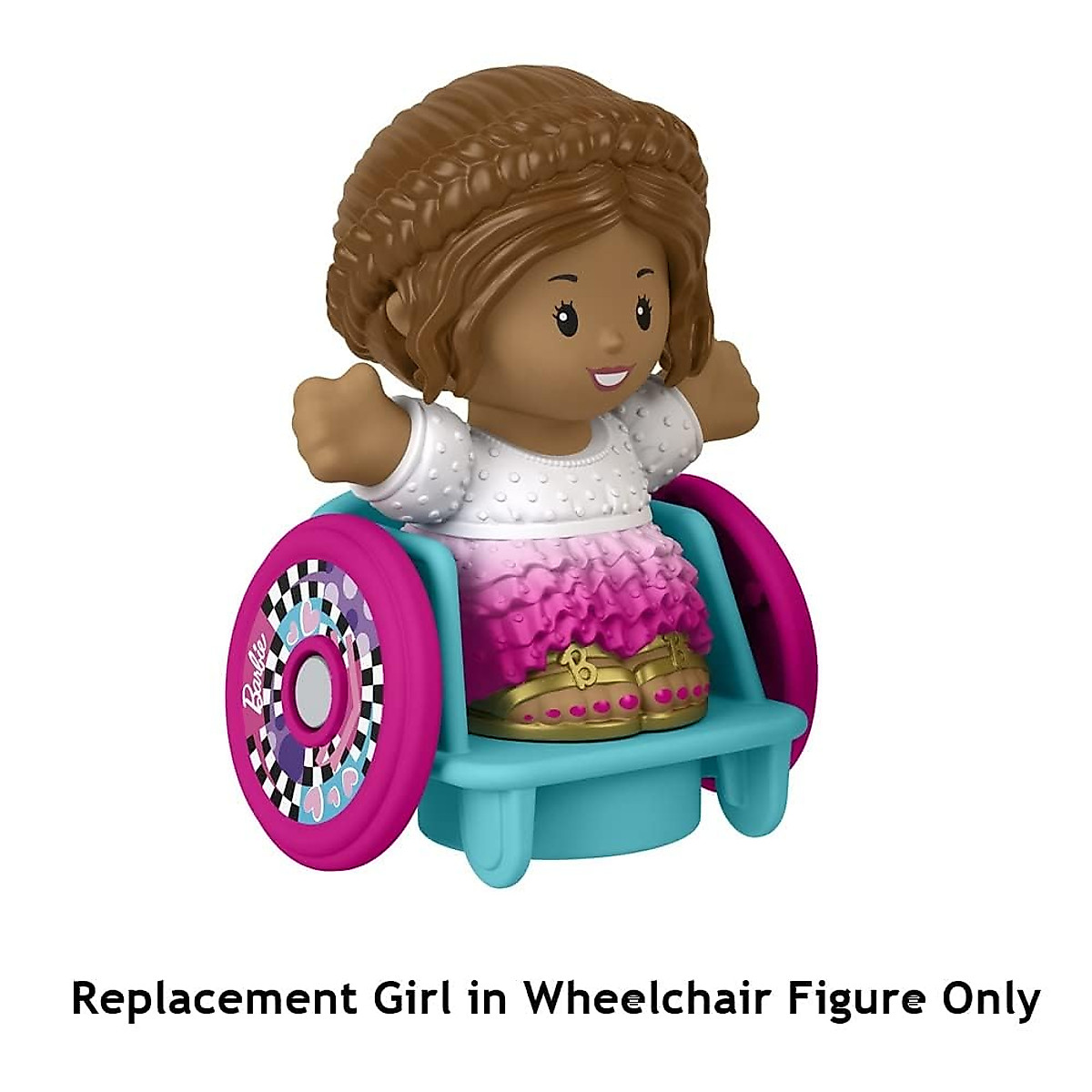 Replacement Part for Fisher-Price Little People Playset - Replacement Female Girl in Wheelchair Dressed for a Party ~ Inspired by Barbie You Can Be Anything