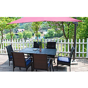 SAILARY Wicker Patio Dining Chairs with Padded Cushions, Outdoor Rattan Chairs with Armrest Support 350 lb Set of 6