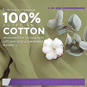 CharlottelyHues Luxury 100% Egyptian Cotton Bed Sheets - 1000 Thread Count 4-Piece King Sheets Set, Long Staple Cotton Bedding Sheets, Sateen Weave, Hotel Sheets, Fits Upto 18" Mattress - Sage