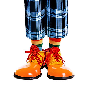 Skeleteen Colorful Rainbow Striped Socks - Over The Knee Clown Striped Costume Accessories Thigh High Stockings for Men, Women and Kids