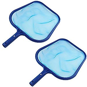Acronde 2PCS Swimming Pool Leaf Skimmer Net Swimming Pool Cleaner Supplies and Accessories Leaf Rake Mesh