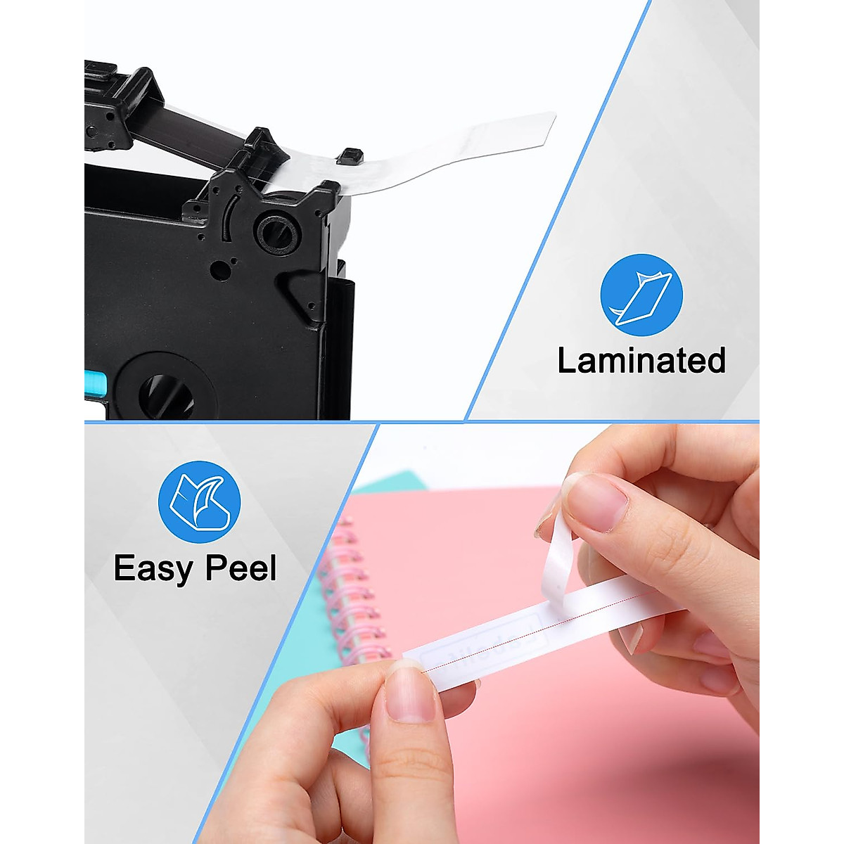 Labelife 6-Pack P Touch Label Tape TZe-231 Replacement for Brother TZe TZ Tape 12mm 0.47 Laminated White Label Maker Tape TZe231 TZ231 for Brother P Touch Label Maker PT-D210 PT-D220 PT-H110 PT-D600