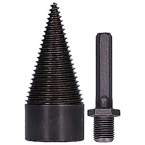 42mm Log Splitter Drill Bit, High‑Speed Wood Splitting Drill, Chopping Tool Steel for Electric Hammer Impact Drill(Hex Shank)