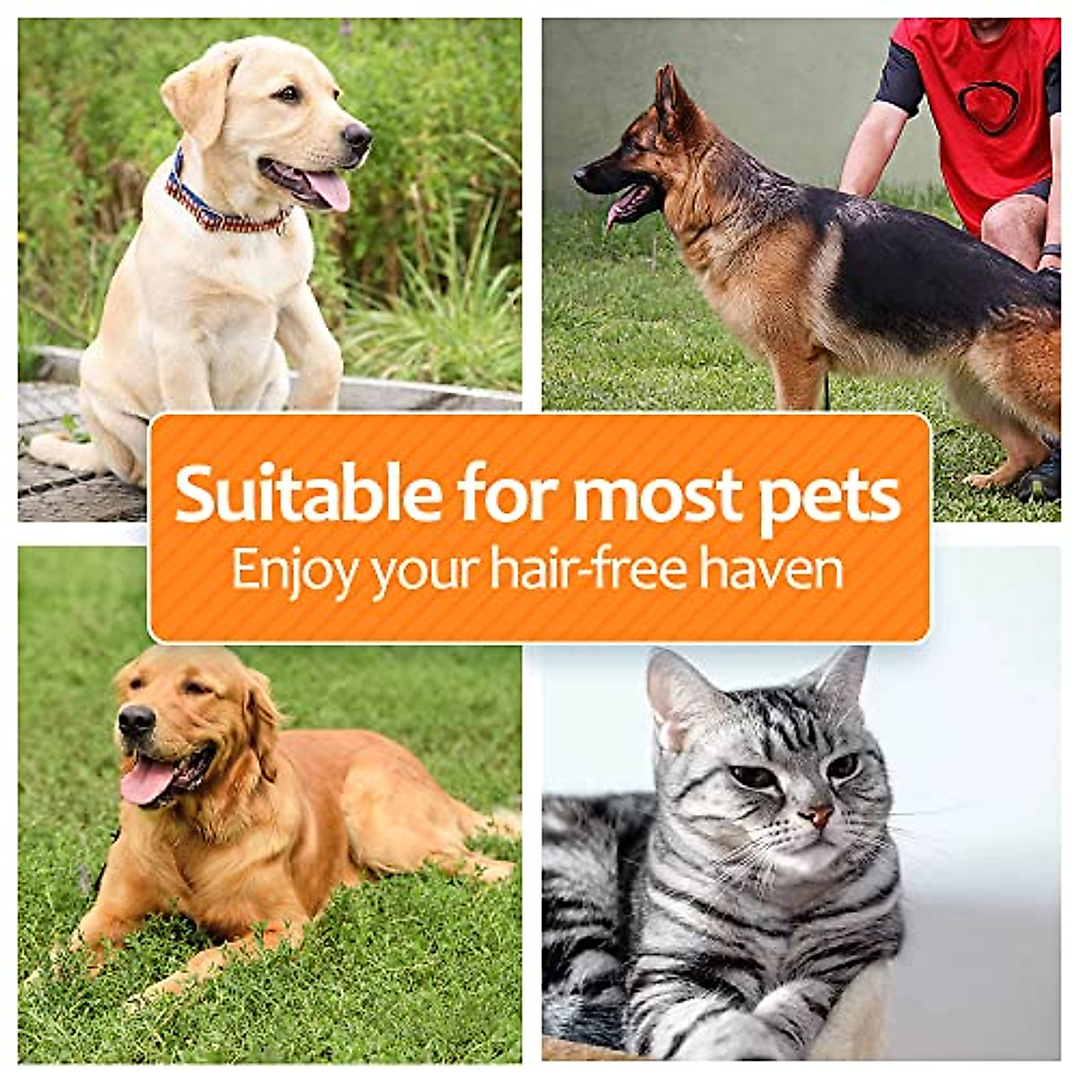 Undercoat rake for Dogs，Dog Deshedding Brush for Large Dogs，2 in 1 Dematting Comb & deShedding Tool for Long Hair Cats，Pet Hair Grooming Brush, Clear mats and tangles, Reduces Shedding by 95%…