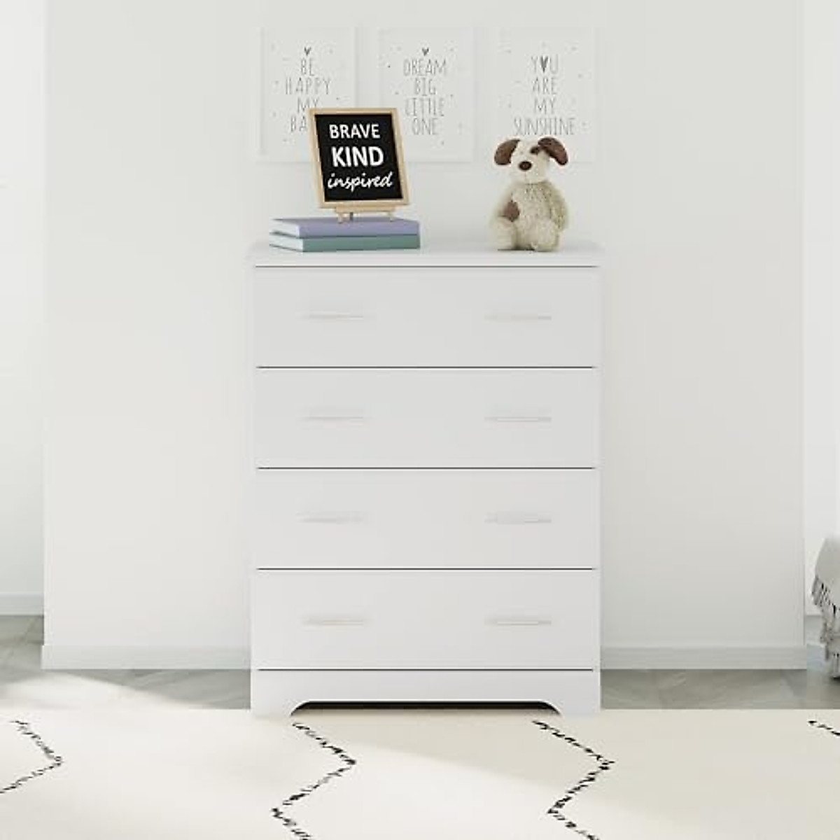 Storkcraft Brookside 4 Drawer Dresser (White) – GREENGUARD Gold Certified, Dresser For Nursery, 4 Drawer Dresser, Kids Dresser, Nursery Dresser Drawer Organizer, Chest of Drawers
