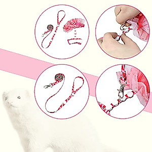 Ferret Harness and Leash Walking Vest Harness with Tutu Skirt Dress for Ferret Rat Hamster Small Pet Outdoor Vest