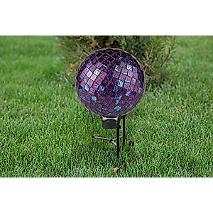 Lily's Home Metal Gazing Ball Stand for 10 or 12 inch Metal and Glass Garden Gazing Globes. Black. 9-inch Tall
