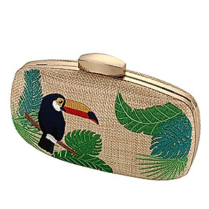 RAPENG Handmade Package Flamingo Clutch Crossbody Belt Chain Bag Ladies Girls Handmade Evening Bags (style2)