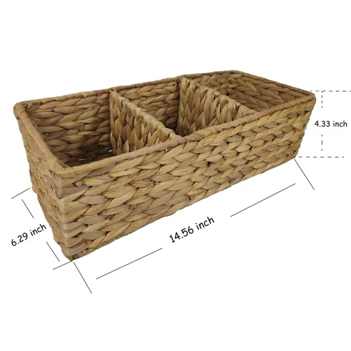 Three Compartment Basket made from Water Hyacinth - Made in Vietnam