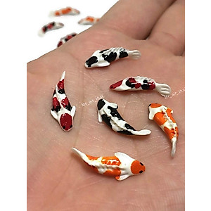 Lot 12 Miniature Koi Fish Fairy Garden Supplies Animal Figurine Dollhouse Furniture GD#032