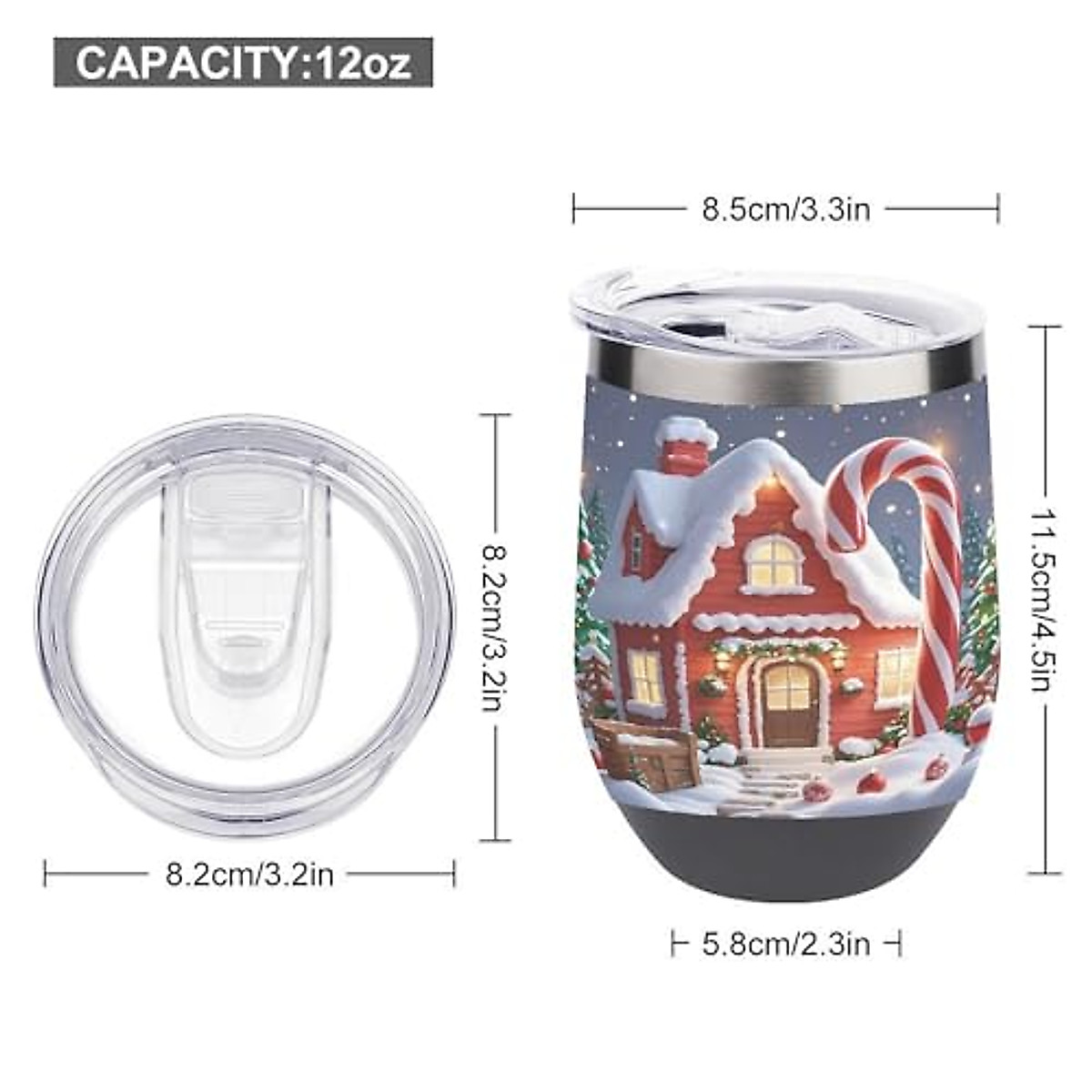 OPTKSNCU 304 Stainless Steel Insulated Cup with Lid, Candy House Print Durable, And Easy to Clean – Ideal for Home, Office, And Gift Giving