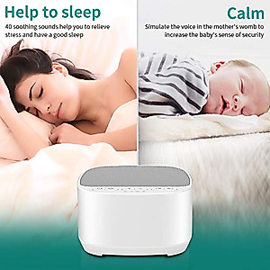 Magicteam Sleep Sound White Noise Machine with Natural Soothing Sounds and Memory Function 32 Levels of Volume Powered by AC or USB and Sleep Timer Sound Therapy for Baby Kids Adults (B-White)