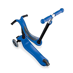 Globber Go Up Sporty 3-In-1 Kick Scooter For Toddlers & Kids, Navy Blue, Adjustable Handlebar & Seat Height