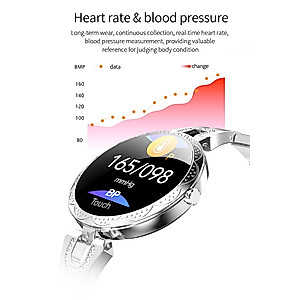 Smart Watches for Women Android Phone for Samsung IOS iPhone, IP67 Waterproof Smartwatches w/Blood Pressure Monitor, Bluetooth Activity Fitness Tracker Wristband Pedometer for Sleep, Silver