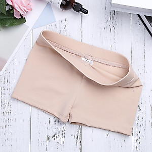 inlzdz Kids Girls Sports Elastics Booty Shorts Ballet Dance Gymnastic Yoga Cycling Running Hot Pants Nude 10