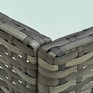 vidaXL Patio Lounge Set with Cushions, 4 Piece Outdoor Furniture Set in Poly Rattan and Powder-Coated Steel, Includes 2-Seater Sofa, Armchairs, and Table, Modern Design, Gray