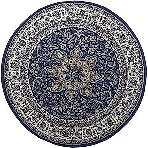 Home Dynamix Tremont Magnolia Rug, 39" Round, Navy/Ivory