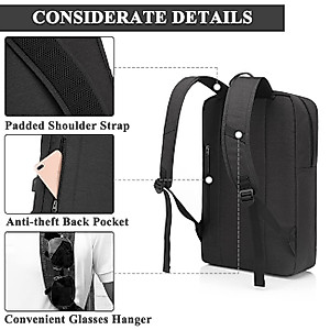 VASCHY 17 inch Laptop Backpack for Men with USB Port Lightweight Slim Business Backpack