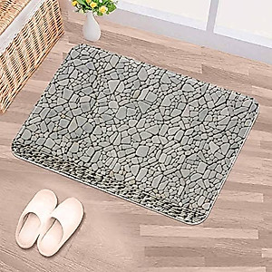Small Stones Wall, Indoor Door Mat Durable Front Door Mats Entryway Rug Non-Slip Absorbent Area Rugs Resist Dirt Rugs for Room Decor, 24"x16"