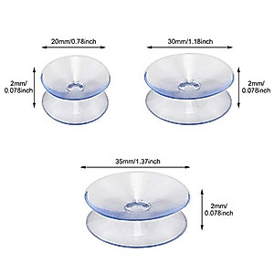 Faddare Clear Suction Cups, 10pcs Suction Cups Multifunctional Mirror Double Sided Non-Slip Glass Tabletop(Size:35mm)