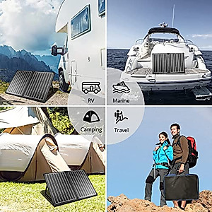 100W Mono Lightweight Portable Solar Panel Kit, 2x50W Solar Suitcase, Waterproof 20A 12V/24V LCD Charge Controller for Both 12V Battery and Generator