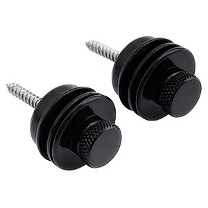 Musiclily Flat Head Guitar Big Strap Locks System Schaller-Style Straplocks Parts for Electric Acoustic Guitar Bass,Black (Pack of 2)