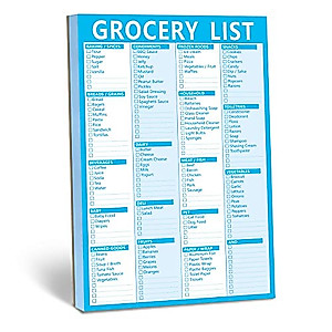90 Pages Grocery Shopping Weekly Planner List Note Pad with Magnet Mountings (6" x 9")