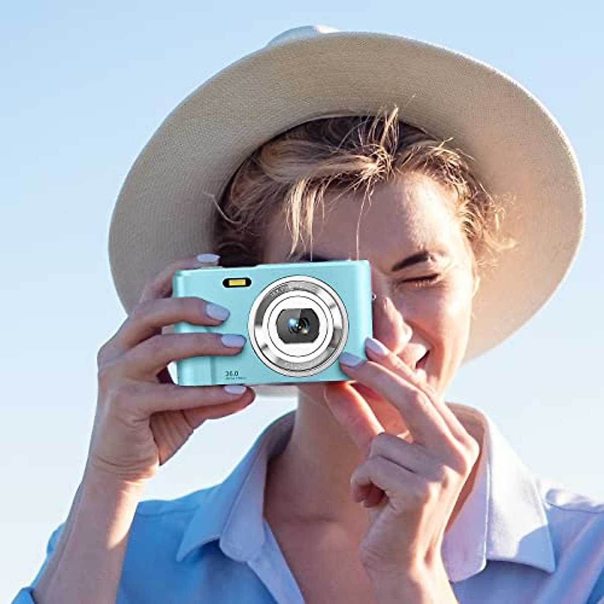 Digital Camera with LCD Screen, Full HD 1080P 36.0 Mega Pixels Vlogging Camera for Teens, Kids Boys and Girls, Digital Vlogging Camera with 16X Digital Zoom, 2 Batteries