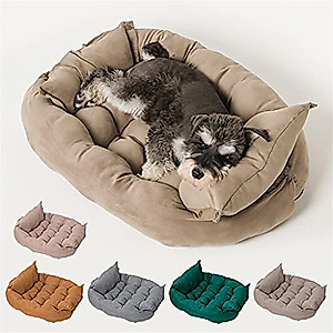 BaRdzo Multifunction Folding Square Cushion Pet Sofa Bed Waterproof Multi-Purpose Soft Dog House Mat Kennel (Color : J, Size : L)