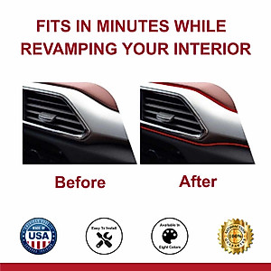 All-Fit Automotive Car Gap Filler – 10 Ft Red Trim Molding for Car Accessories Interior – Universal, Flexible Car Interior Accessories for Dashboards, Panels, & Air Vents – Easy DIY Installation