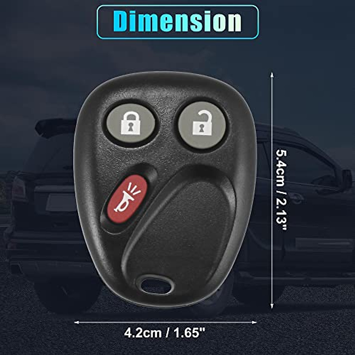 X AUTOHAUX 315MHz MYT3X6898B Replacement Keyless Entry Remote Car Key Fob for Chevy Trailblazer for GMC Envoy 2002-2007 for Isuzu Ascender 2003-2008 for Buick Rainier 2004-2007 3 Buttons
