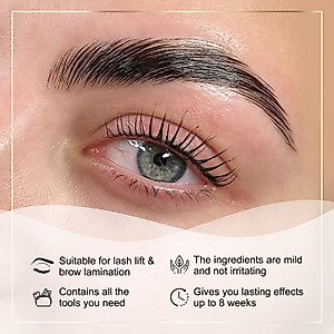 DONG RHYME 2 in 1 Lash Lift Kit and Brow Lamination Kit, Advanced Design Disposable Eyelash Lift Kit, Quick Finish and Long Lasting Professional Eyelash Perm Kit Suitable for Eye Makeup Enthusiast
