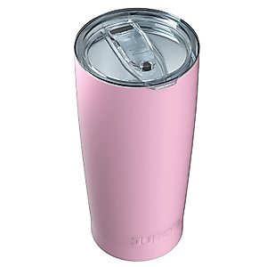 JURO Tumbler 20 oz Stainless Steel Vacuum Insulated Tumblers w/Lids and Straw [Travel Mug] Double Wall Water Coffee Cup for Home, Office, Kitchen Outdoor ideal for Ice Drinks/Hot Beverage - Pink