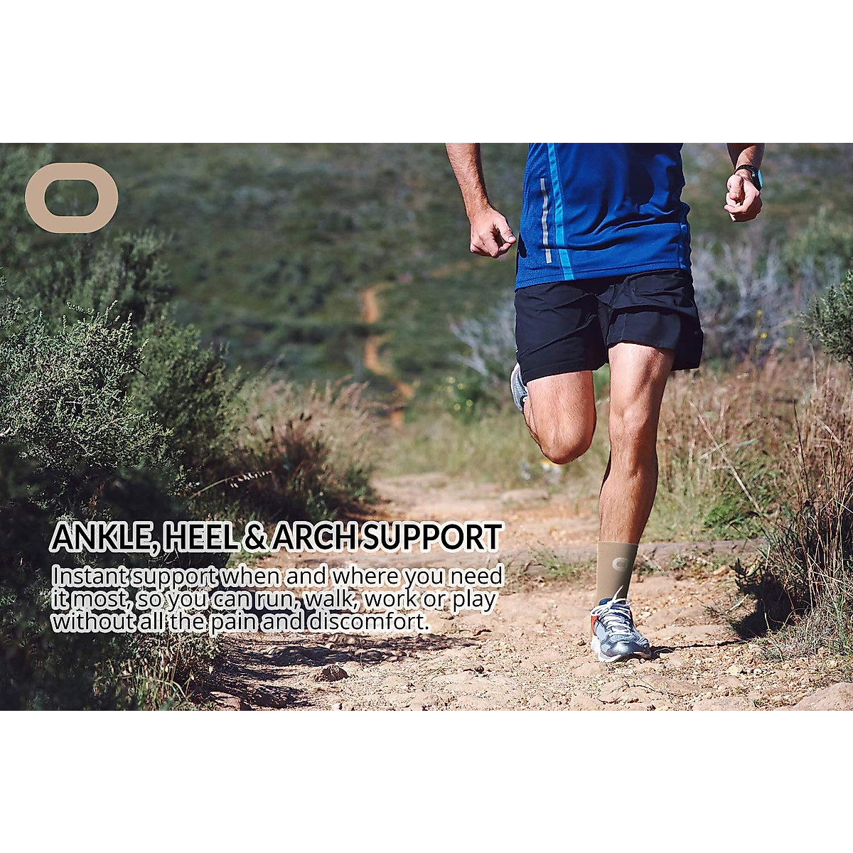 Ankle Brace Compression Sleeve for Men & Women (1 Pair) - Best Ankle Support Foot Braces for Pain Relief, Injury Recovery, Swelling, Sprain, Achilles Tendon Support, Plantar Fasciitis Socks