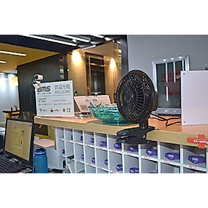 TN TONNY Clip-on Fan, AC 110V 6 Inch Adjustable Clip Table Fan with 2 Speeds Wind, Personal Cooling Fan with 6 Foot Cord and Plastic Safety Grill, Black