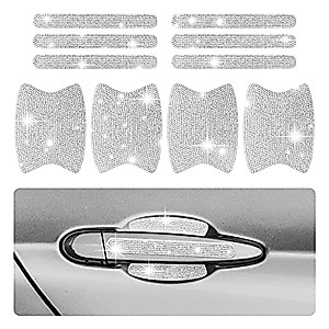 Vaincre Bling Car Door Handle Protector 10PCS Rhinestone Car Door Handle Scratch Protector, Bling Car Accessories Fit Most Cars, Vehicles, Car Side Rearview Mirror