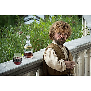 Game of Thrones Stemless Wine Glasses (21oz) - Personalized Etched Glassware w/ “That’s What I Do I Drink and I Know Things” Quote - Stemless Custom Wine Glasses - Fathers Day Gifts for Dads