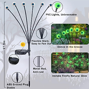 Halloween Decorations Outdoor Solar Eyeball Lights, Scary Pathway Lights 2PACKS 12LED Halloween Solar Lights Outdoor, Haunted Mansion Decor for Yard