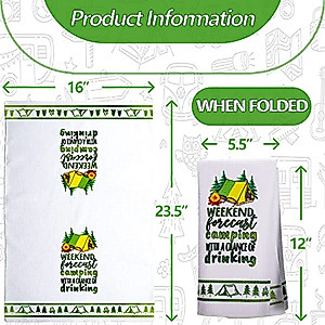 OCCdesign Funny Kitchen Towels for Camper, Camper Gifts, Happy Camper Camping RV Accessories, Set of 4