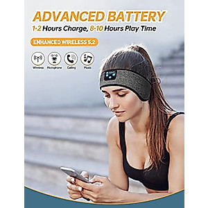 Sleep Headphones Bluetooth Headband, Perytong Sports Bluetooth Headband Headphones with Thin Speakers, Sleep Earbuds, Sleeping Headphones for Workout Running Yoga Nap, Gift for Men and Women