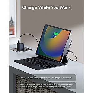 Anker USB C Hub for USB-C iPad, 541 USB-C Hub (6-in-1) with 4K HDMI Port, Multi-Function USB-C Port, SD and microSD Card Slots, for iPad Pro 5th Gen / iPad Air 5th Gen / iPad Mini 6th and Later (Gray)
