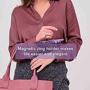 Magnetic Phone Grip, Magnetic Phone Ring Holder, Magsafe iPhone Grip, Ultra Thin(<3.4mm), Compatible with iPhone 14 Pro Max iPhone 14 Pro iPhone 14 iPhone13 Pro Max iPhone 12 Pro Max Mini (Silver)