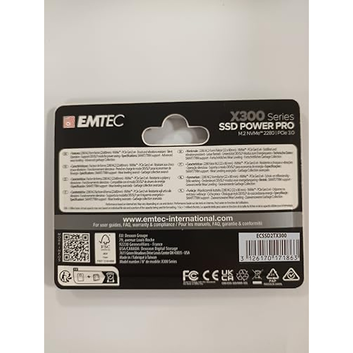 Emtec X300 Power Pro 2TB M.2 2280 PCIe Gen 3.0 x4 Internal Solid State Drive (SSD) - ECSSD2TX300