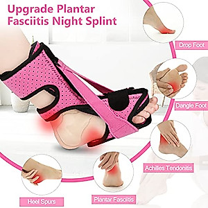 Upgrade Plantar Fasciitis Night Splint with Arch Support, Plantar Fasciitis Relief Brace, 2 Adjustable Straps Plantar Fasciitis Night Splint Relief Plantar Fasciitis, Foot Drop, Achilles Tendonitis, Day&Night（2pcs）BLUE