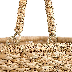 Creative Co-Op Woven Bankuan Rope Stair Basket with Handles, Natural