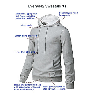 H2H Mens Basic Pullover Hoodies Sweatshirt Long Sleeve Kanga Pocket CHARCOAL US M/Asia L (CMOHOL050)