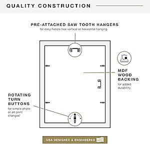 MCS Studio Gallery 11x14 Picture Frame Gray Woodgrain Shatter Resistant Glass, Rectangle Photo Frame for Photos, Posters & Art Prints (1-Pack)