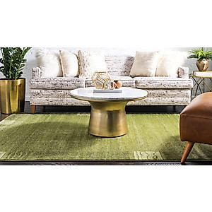 Unique Loom Del Mar Collection Area Rug - Sarah (7' 1" x 10' Rectangle, Light Green/ Ivory)
