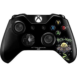 Skinit Decal Gaming Skin Compatible with Xbox One Controller - Officially Licensed Warner Bros Rick and Morty Spaceship Design